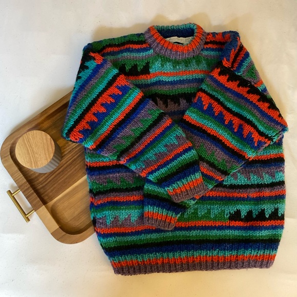 Snowfox | Sweaters | Vintage Handknit Nepal Wool Sweater | Poshmark